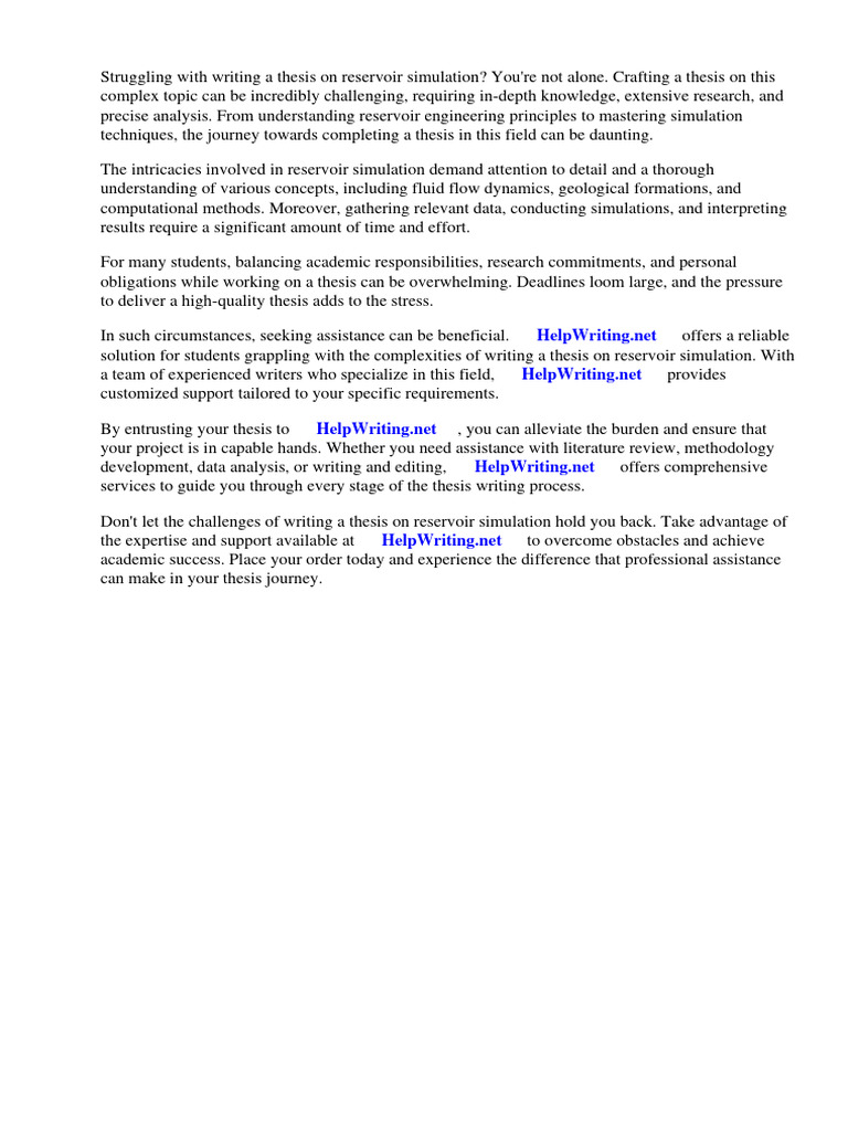 Thesis Reservoir Simulation | Download Free PDF | Petroleum Reservoir | Simulation