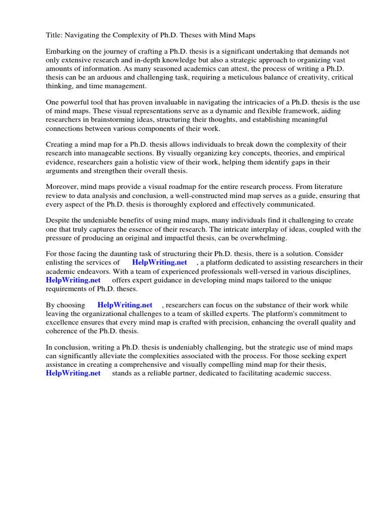 PHD Thesis Mind Map | PDF | Thesis | Libraries