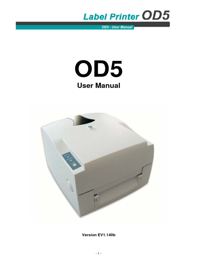 OD5 User Manual English | PDF | Printer (Computing) | Electrical Connector