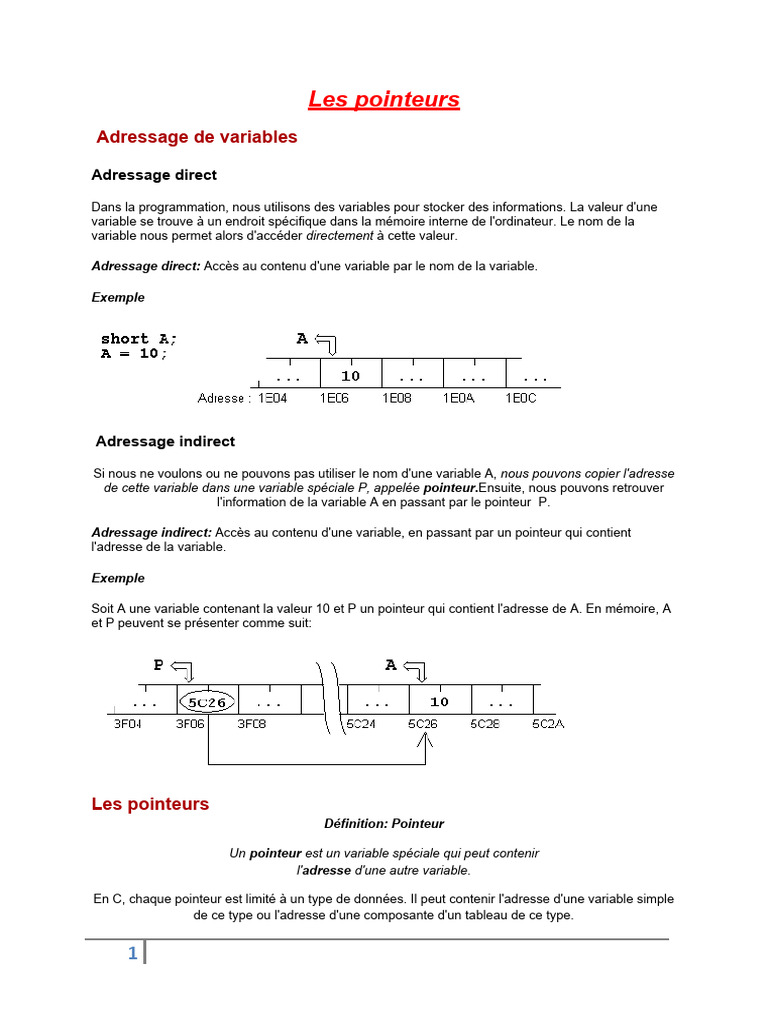 Comprendre les pointeurs en C | PDF | Pointeur (programmation ...