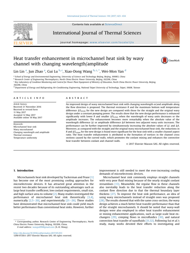 Wavy Microchannel Heat Sink Design Optimization | PDF | Heat Transfer ...