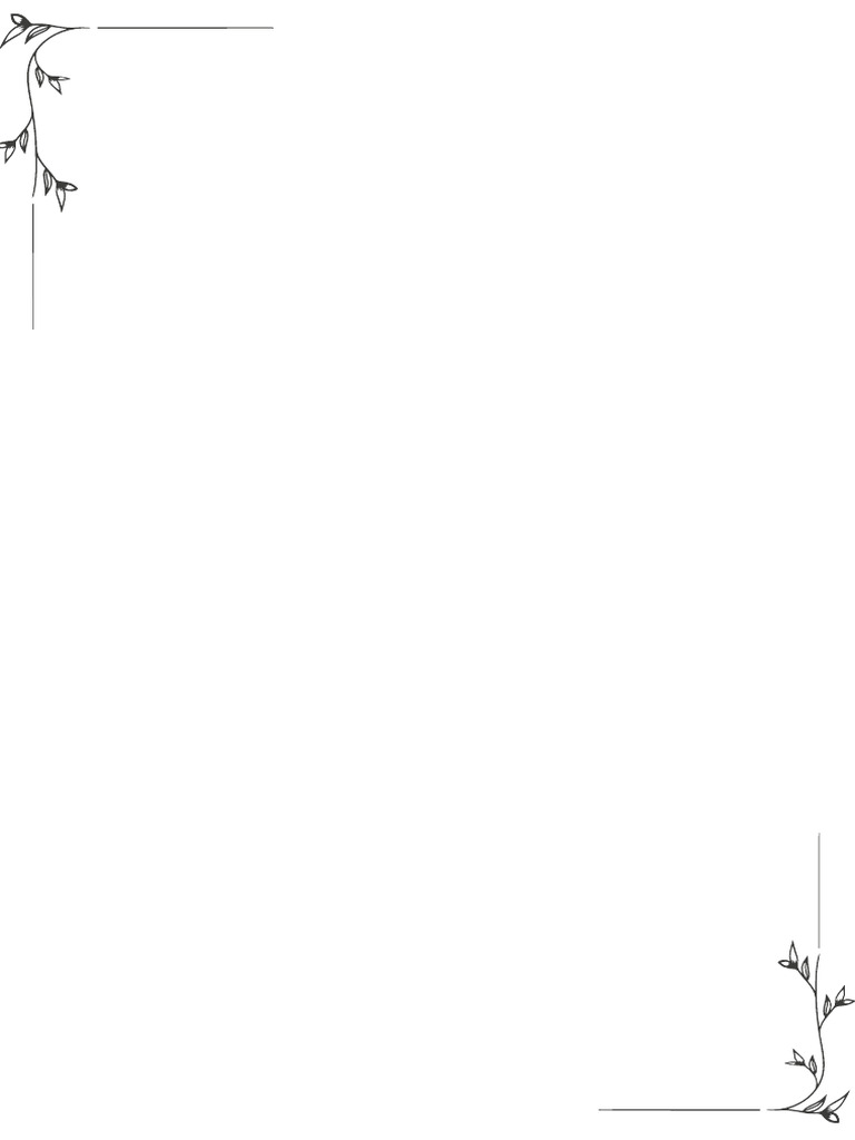 Simple Border Classic Frame Stationery Botanical Paper A4 Document | PDF