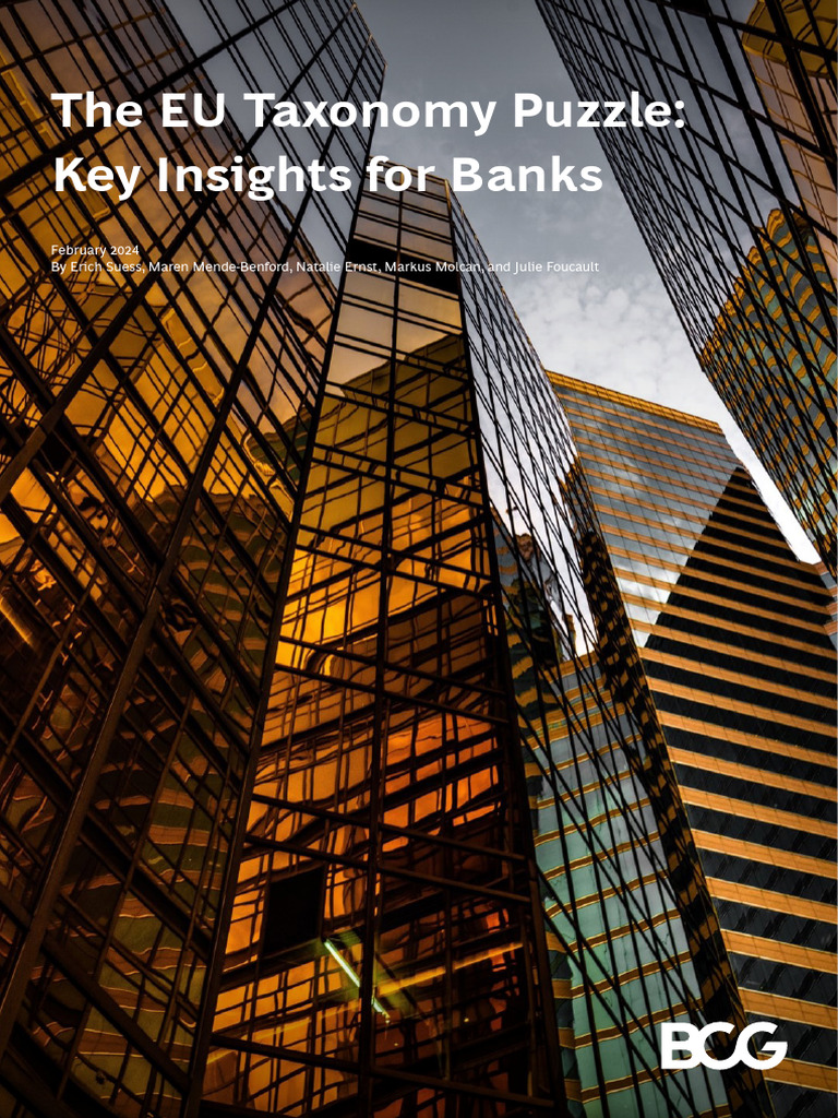 The EU Taxonomy Puzzle - Key Insights For Banks | PDF | Sustainability ...