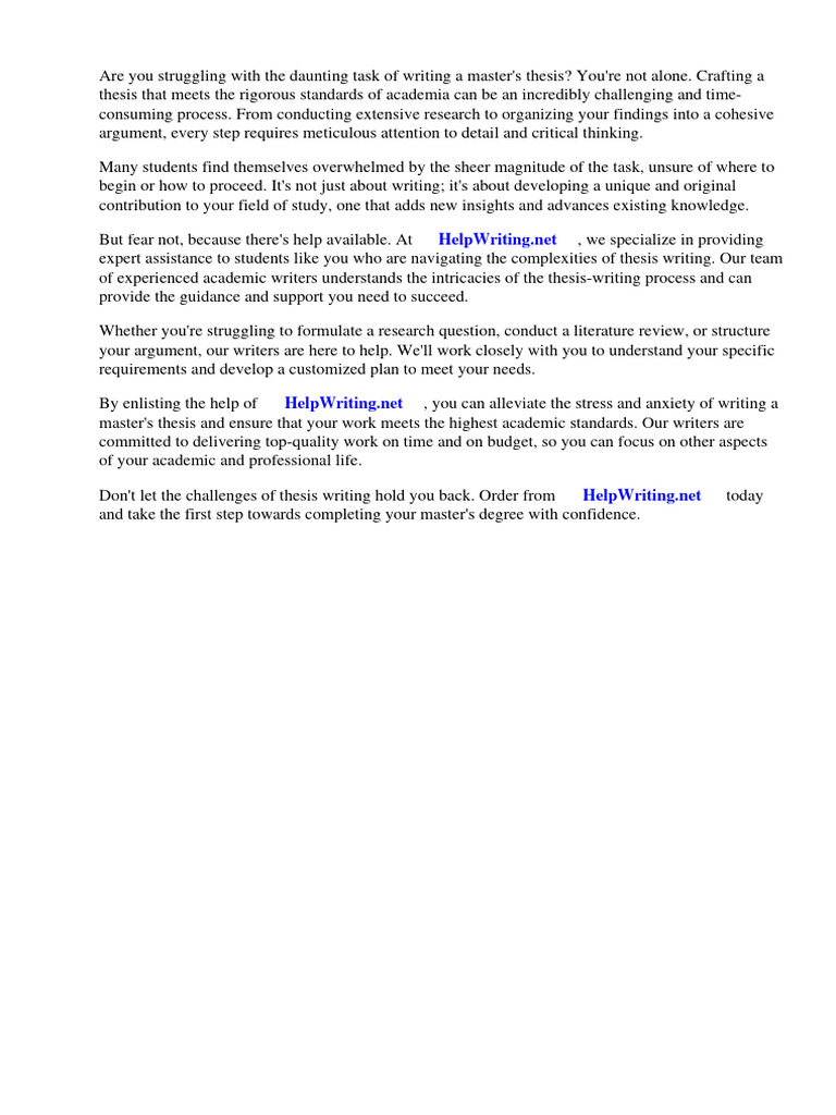 How To Make A Master Thesis | PDF | Thesis