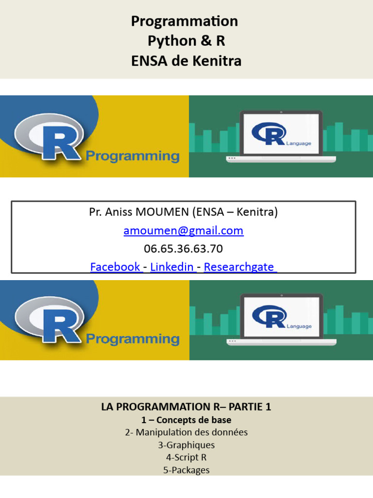 Introduction à la Programmation R | PDF | Méthodes et références ...
