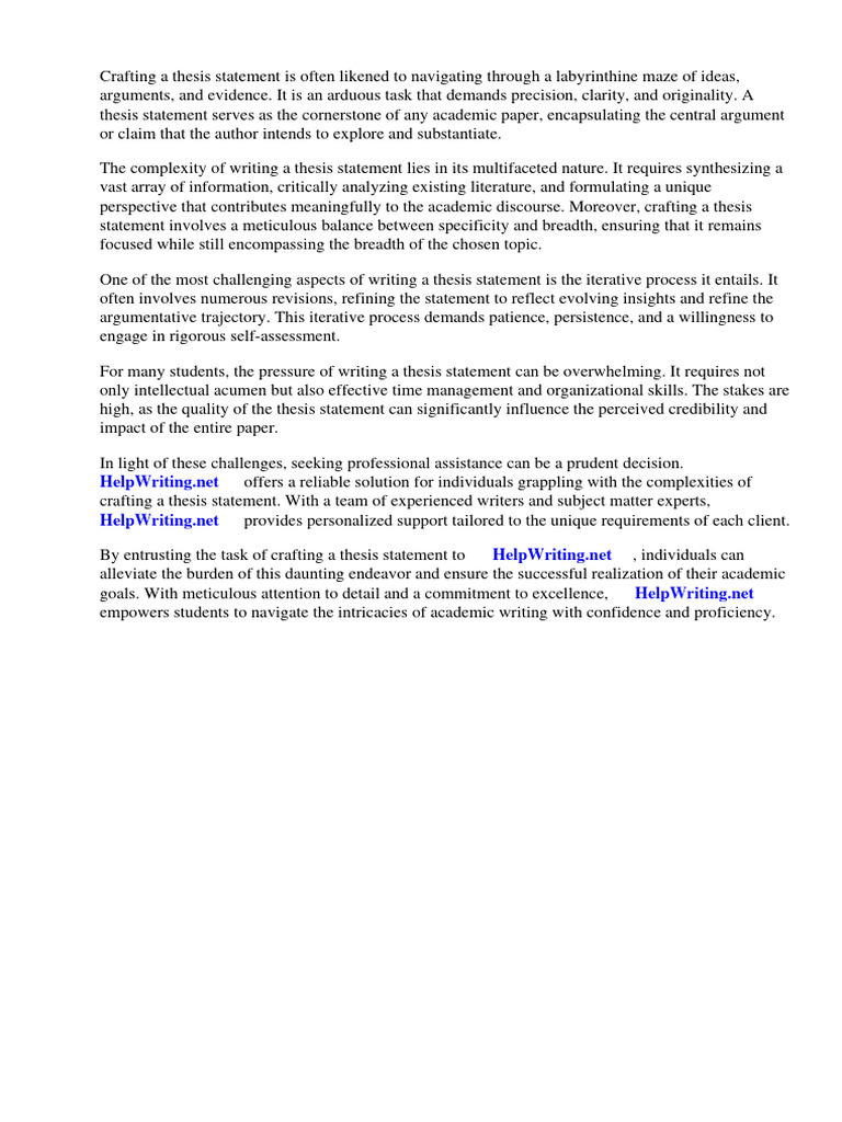 Thesis Statement Definition Dictionary | PDF | Essays | Thesis