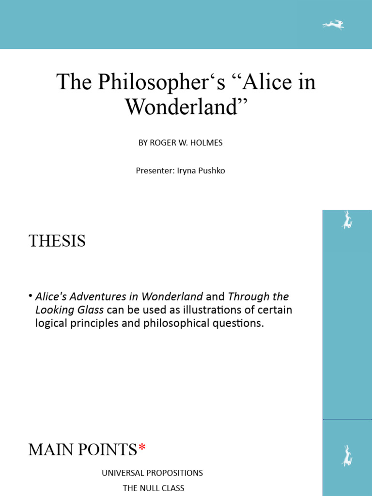 Philosophers Alice | PDF | Philosophical Realism | Through The Looking ...