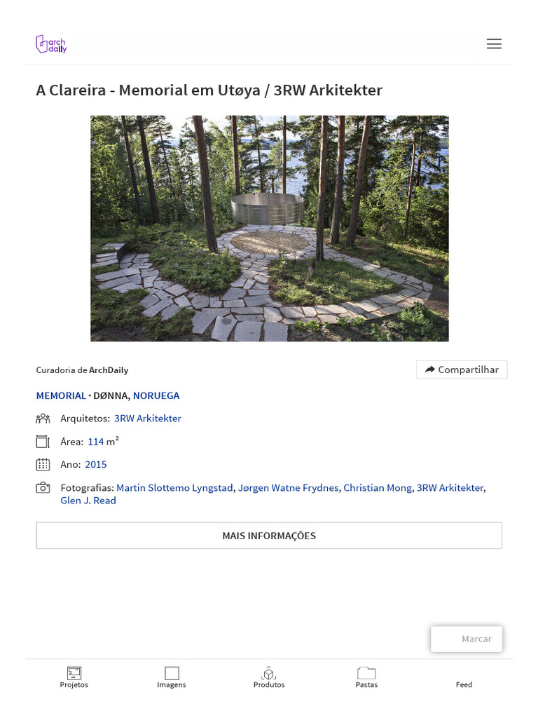 A Clareira - Memorial em Utøya - 3RW Arkitekter - ArchDaily Brasil | PDF