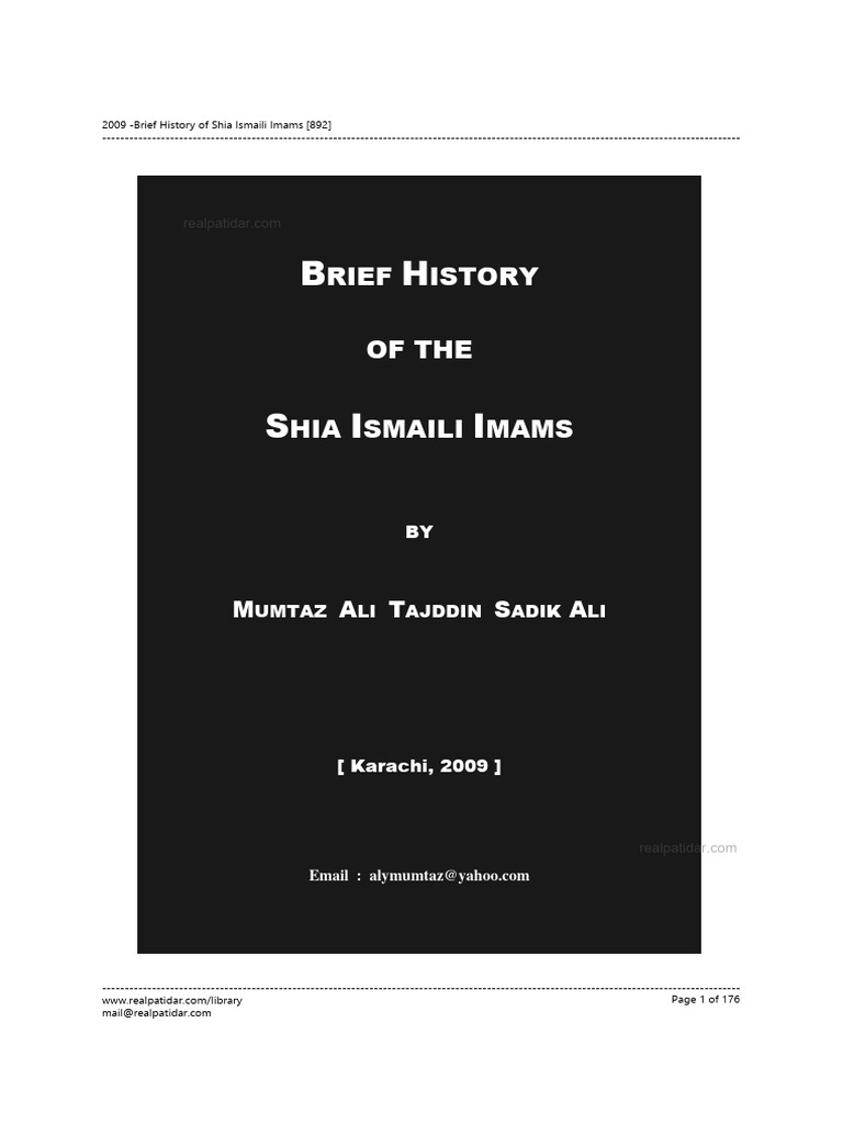 Brief History Of Shia Ismaili Imams 892 Ds Pdf Ismailism
