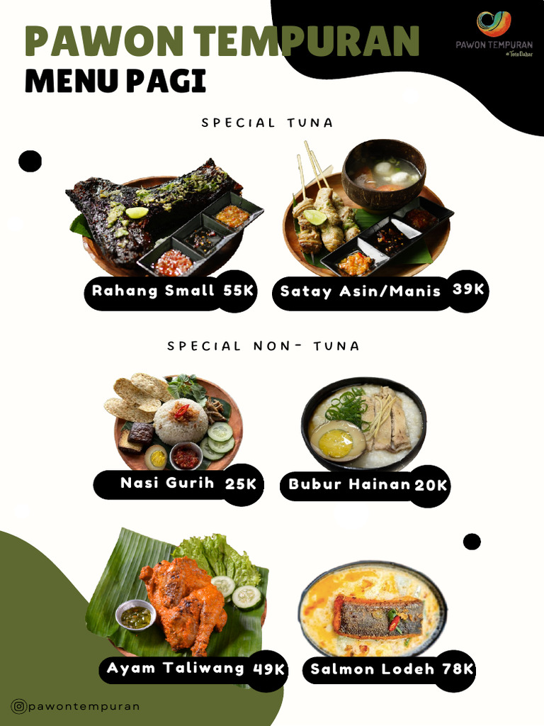 Menu Pawon Pagi (Weekend) | PDF