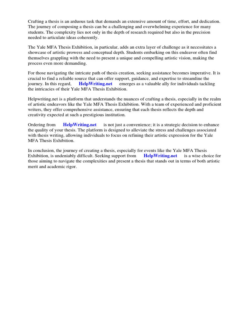 Yale Mfa Thesis Exhibition | PDF