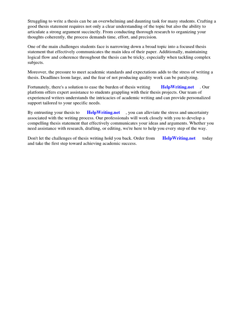 Hot To Write A Good Thesis Statement | PDF | Essays | Thesis