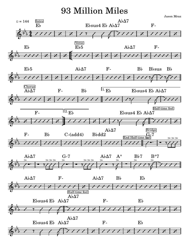 Million Miles | PDF | Elements Of Music | Music Theory