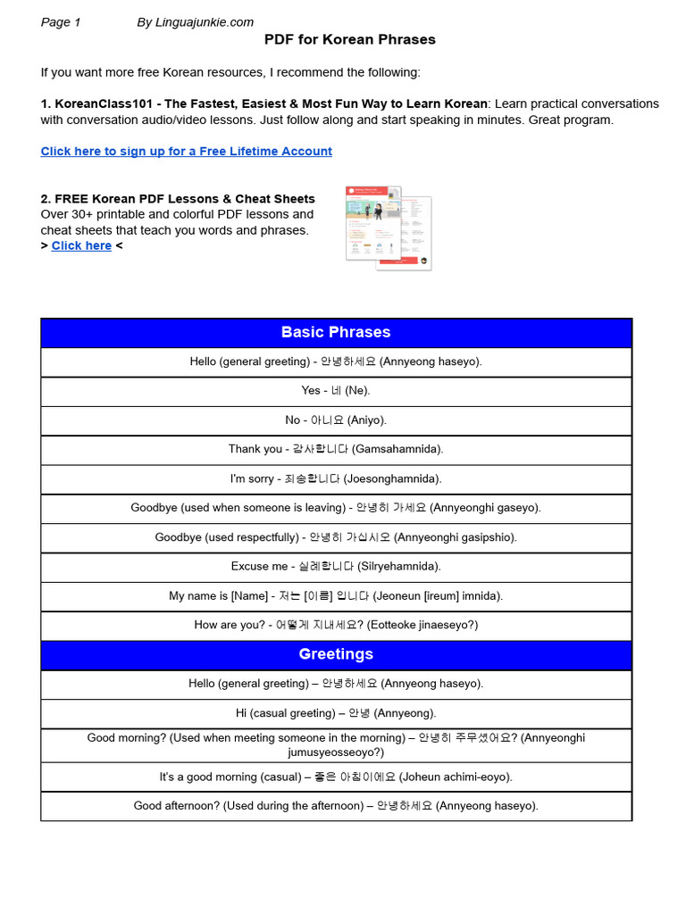 PDF Korean Phrases | PDF | Languages Of China | Semiotics