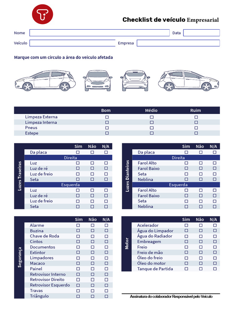 Check List de Veículo Empresarial | PDF | Tecnologias automotivas ...