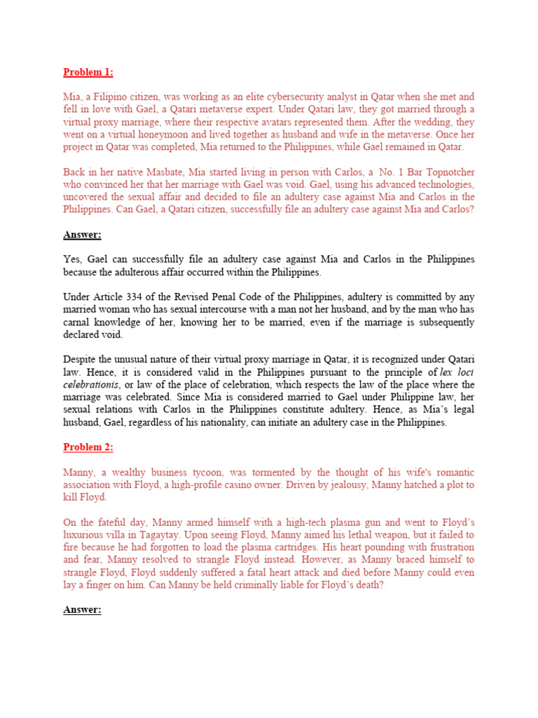 Adultery and Criminal Liability Cases | PDF | Adultery | Criminal Law