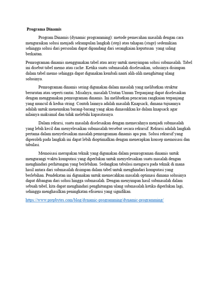 Programa Dinamis | PDF