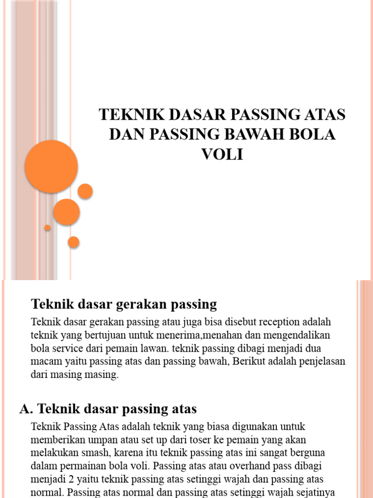 Teknik Dasar Passing Atas Dan Passing Bawah | PDF