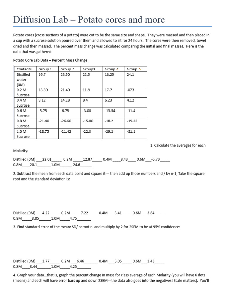 Diffusion Lab Potato Core-3 | Download Free PDF | Physical Sciences