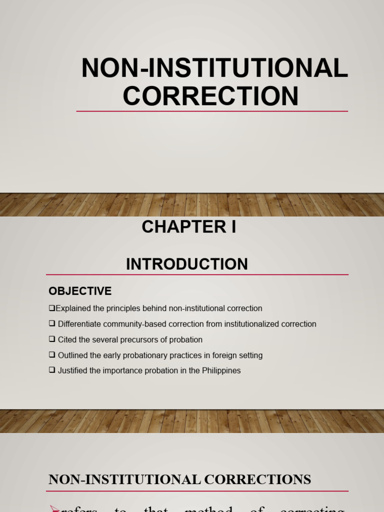 Non Institutional Correction | PDF | Pardon | Probation