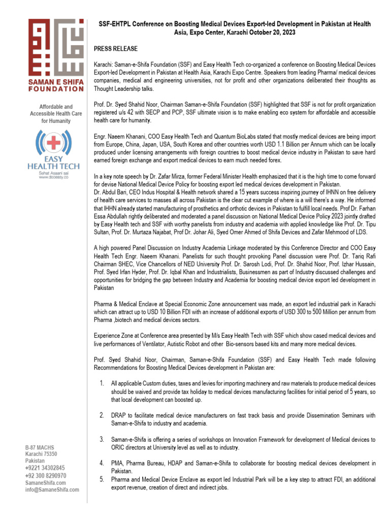 SSF - Post Event Press Release (V1.0) | PDF