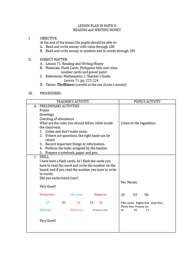 Lesson Plan in Math Ii | PDF | Foreign Exchange Market | Currency