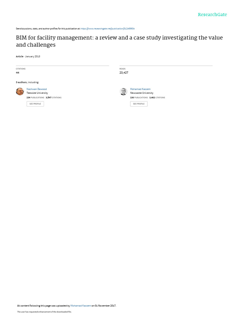 2013 - Graham Kelly - BIM - For - Facility - Management - A - Review ...