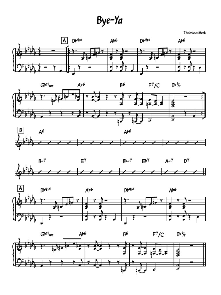 Thelonious Monk - Bye-Ya | PDF