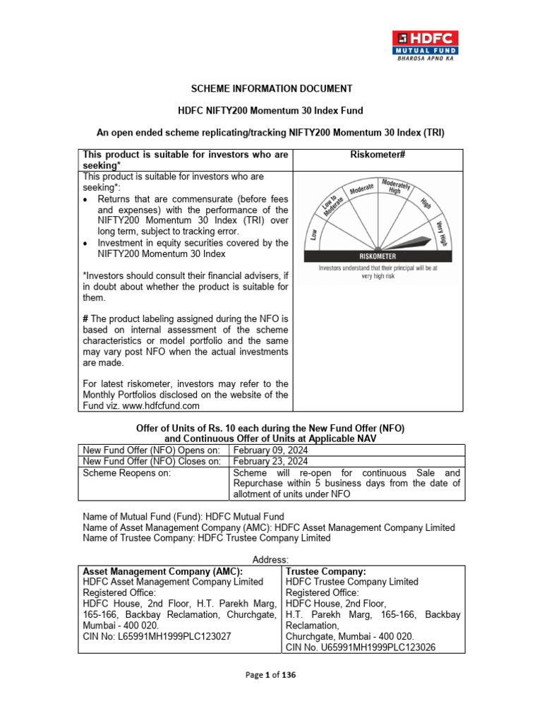 HDFC NIFTY200 Momentum 30 Index | PDF | Financial Risk | Securities ... HDFC NIFTY200 Momentum 30 Index | PDF | Financial Risk | Securities ...