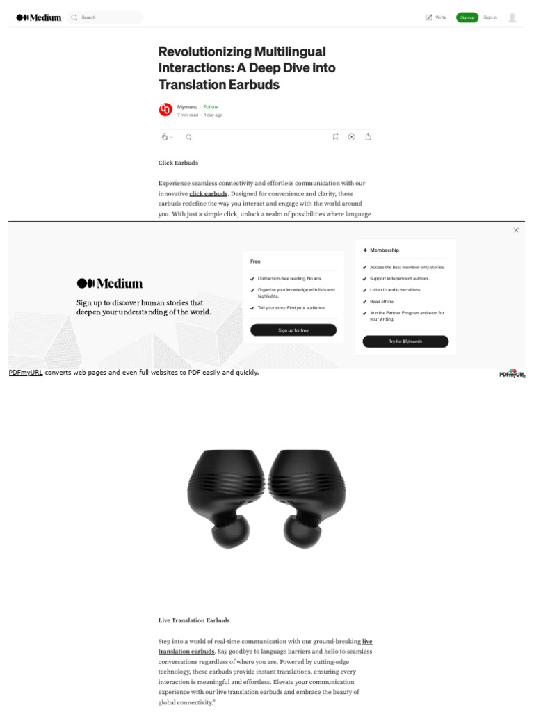 Revolutionizing Multilingual Interactions: A Deep Dive Into Translation Earbuds | PDF