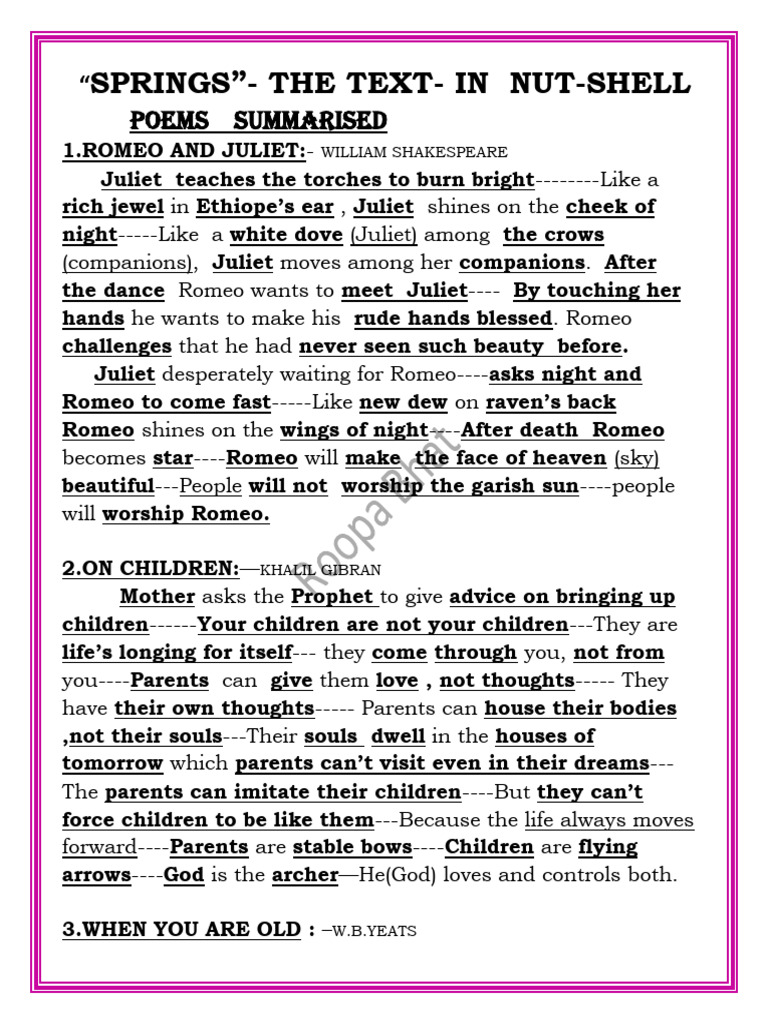 Objective in Nutshell | PDF | Romeo And Juliet | Biodiversity