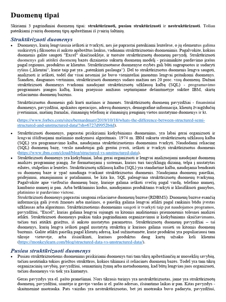 Duomenų Tipai | PDF