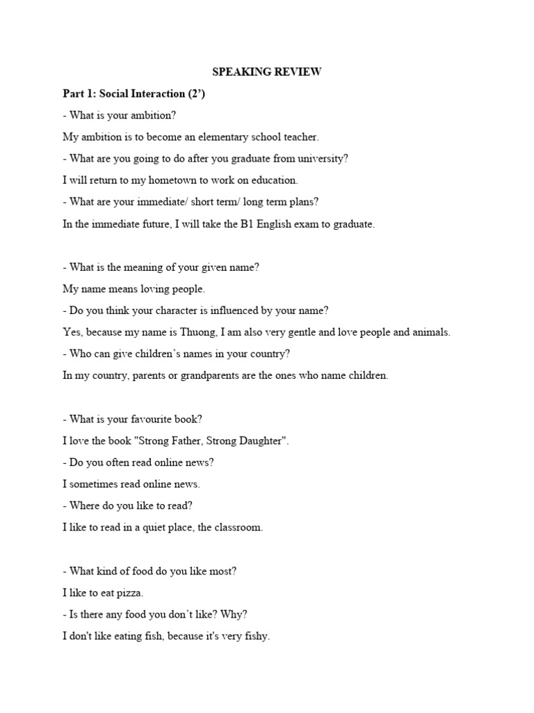 Speaking Review | PDF | Harry Potter