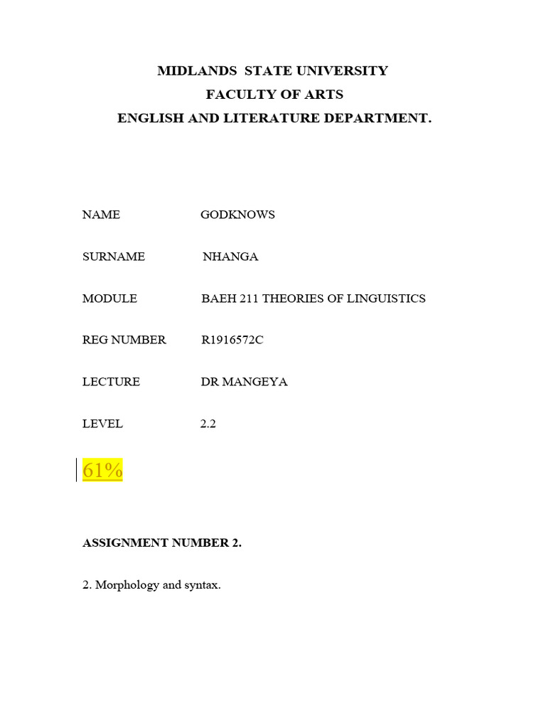 Godknows 2. | PDF | Morphology (Linguistics) | Cognitive Science