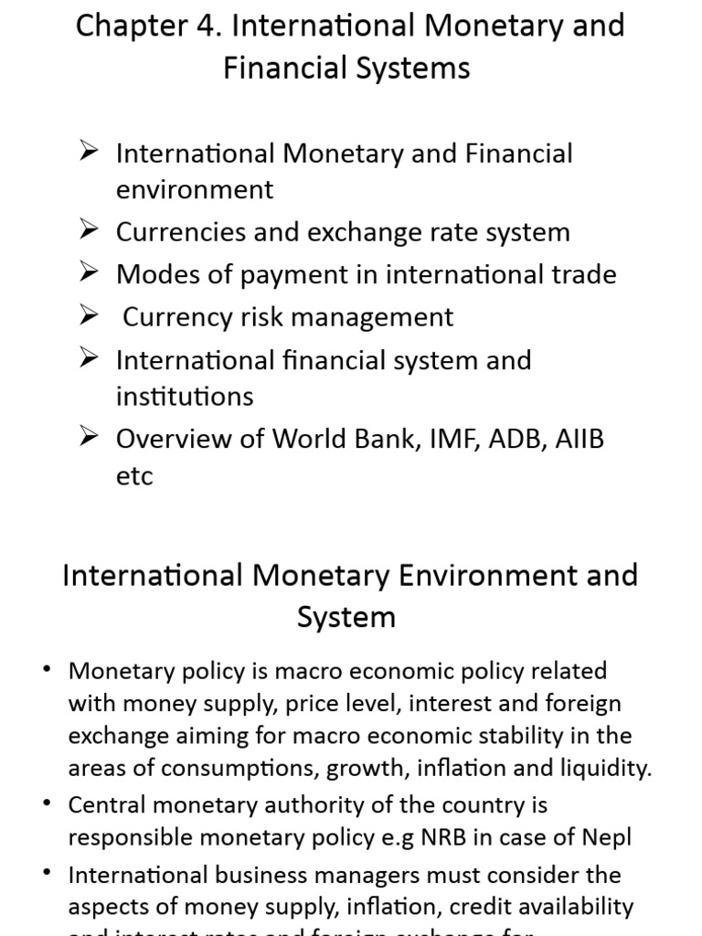 International Monetary System Overview | PDF | Monetary Policy | Hedge ...