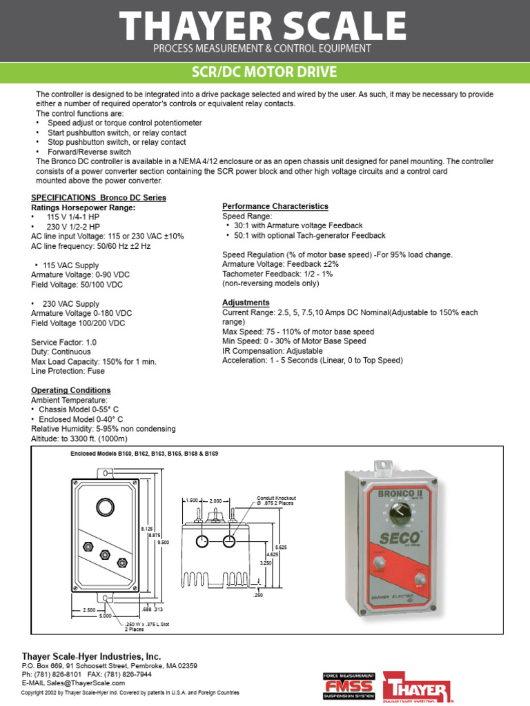 Thayer-DC-SCR-Motor-Drive-Brochure | PDF | Alternating Current ...