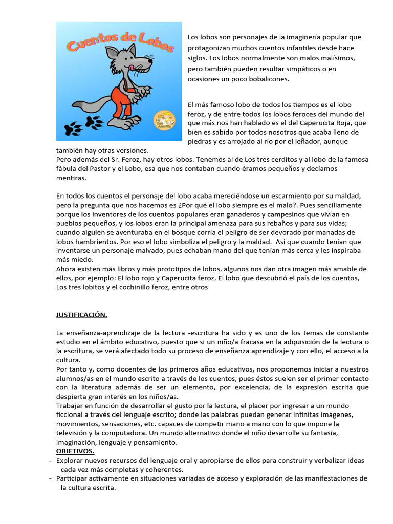 Cuentos Con Lobos | PDF | Enseñando