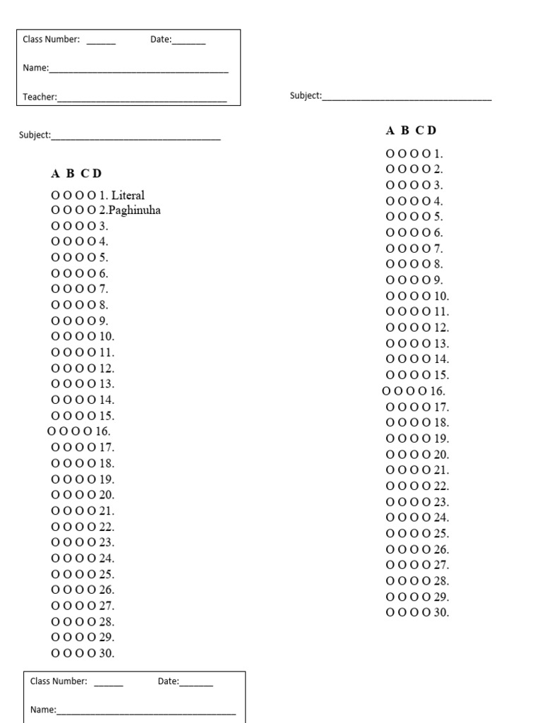 Answer Sheets For GST | PDF | Xadrez
