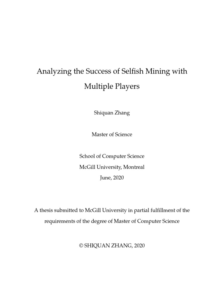 Analyzing The Success of Selfish Mining With Multiple Players | PDF ...