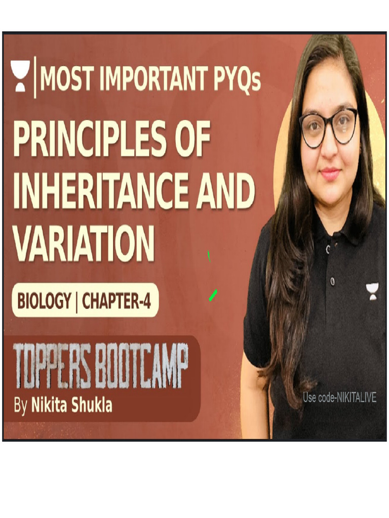 PYQs - Principles of Inheritance and Variation | PDF