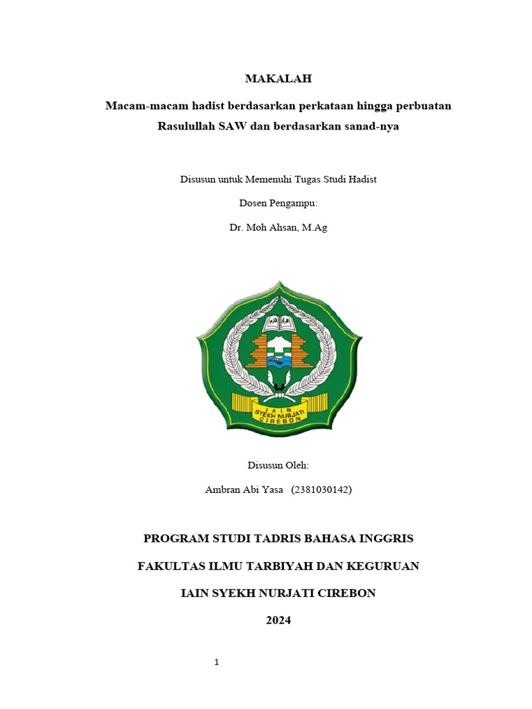 Macam-Macam Hadist Berdasarkan Perkataan Hingga Perbuatan Rasulullah ...