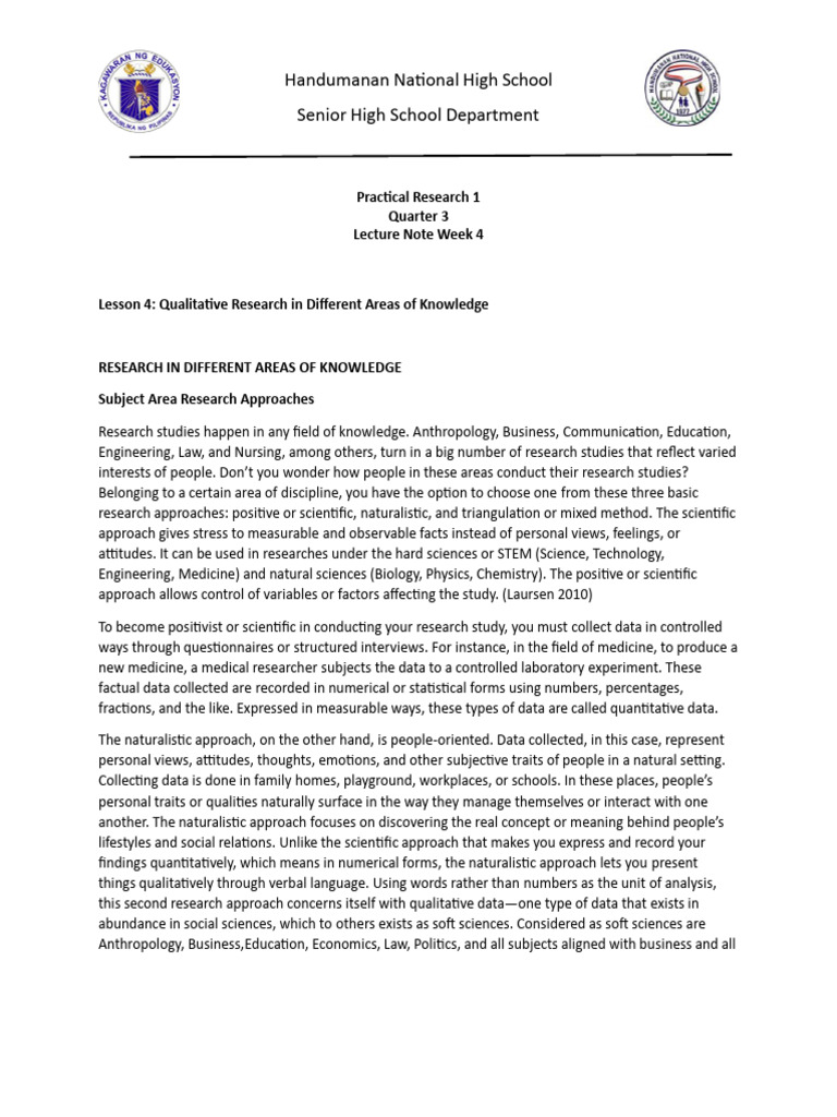 PR1 LectureNotes WEEK4 | PDF | Methodology | Quantitative Research PR1 LectureNotes WEEK4 | PDF | Methodology | Quantitative Research