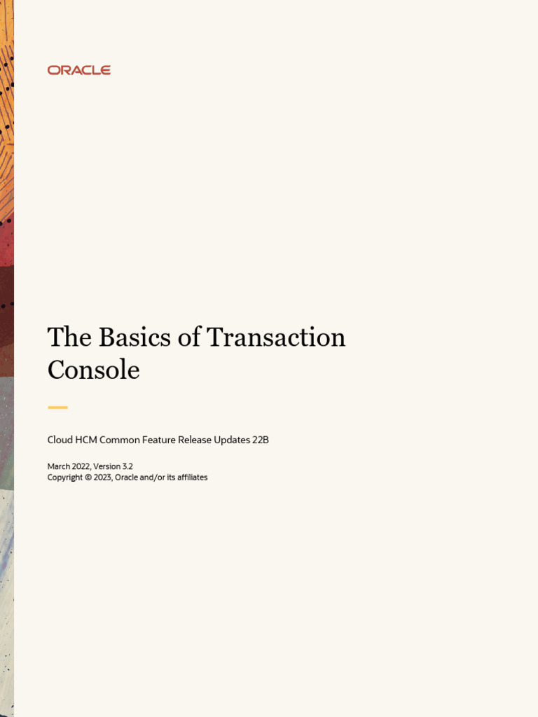ID 2430452.1 The Basics of Transaction Console v3.2 | PDF | Computing ...