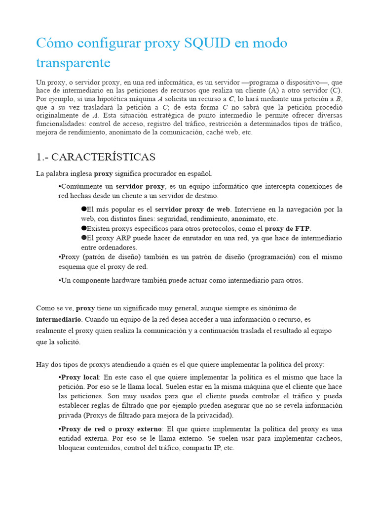 Proxy Squid | PDF | Servidor proxy | Red de arquitectura
