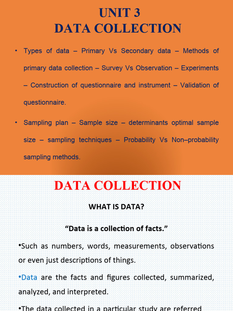 BRM Unit 3 | PDF | Sampling (Statistics) | Data