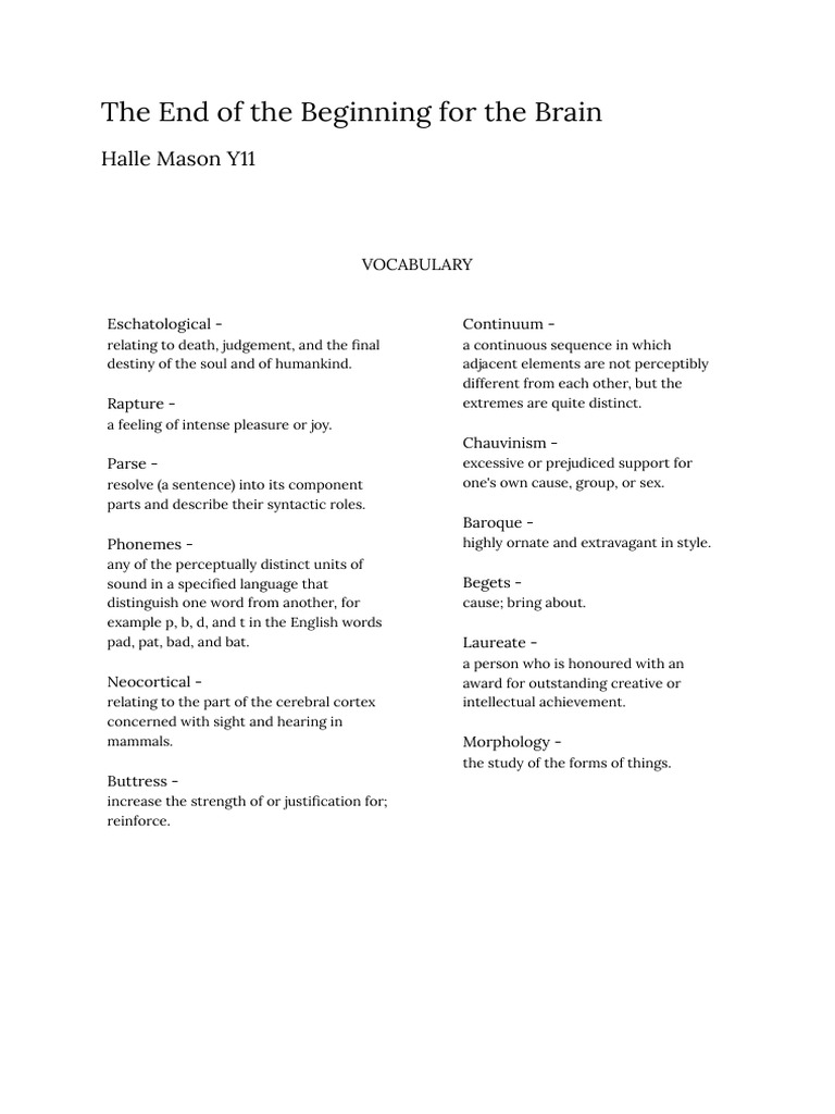 The End of The Beginning For The Brain | PDF | Transhumanism | Technological Singularity