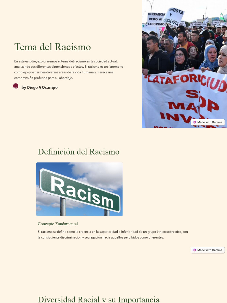 Tema Del Racismo (1) | PDF | Discriminación y relaciones raciales | Racismo