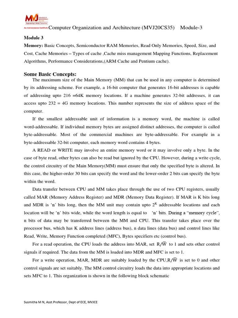 DDCO - Module 4 | Download Free PDF | Cpu Cache | Dynamic Random Access Memory