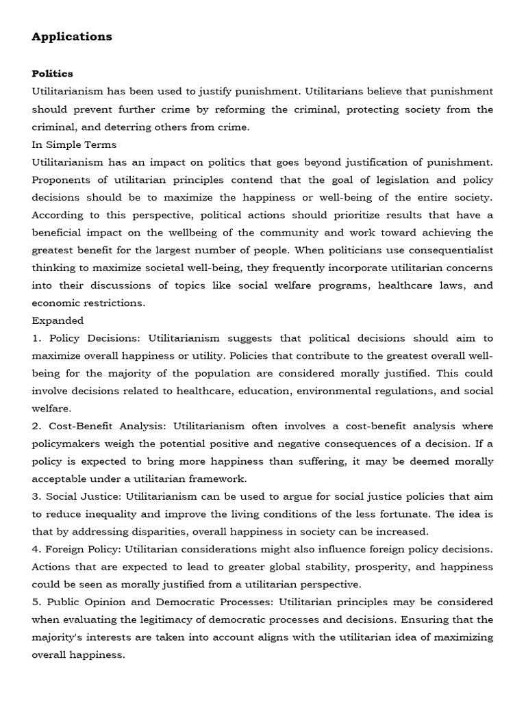 Applications Explanation | PDF | Utilitarianism | Corporate Social ...