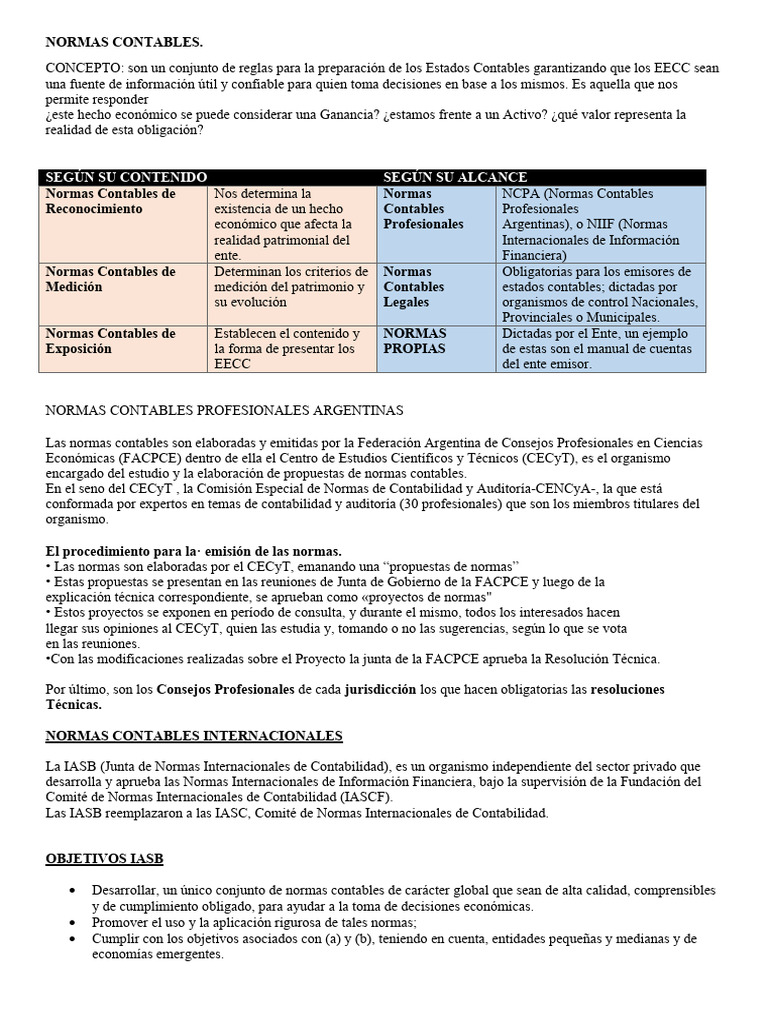 Trabajo Practico NORMAS CONTABLES | PDF